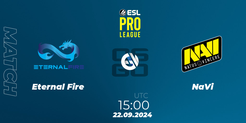 Eternal Fire - NaVi: 22.09.2024 at 15:00. Counter-Strike (CS2) ESL Pro League Season 20. Прогноз ...