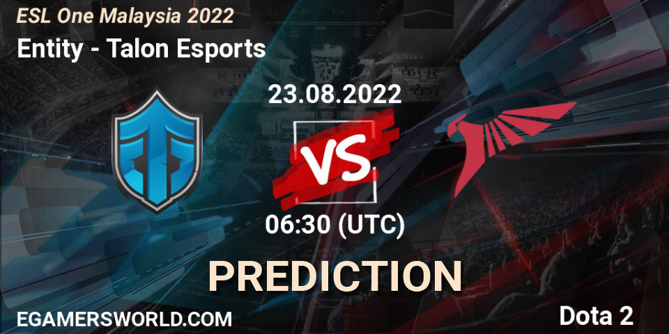 Entity проти Talon Esports: Поради щодо ставок, прогнози на матчі. 23.08.2022 at 06:30. Dota 2 ...